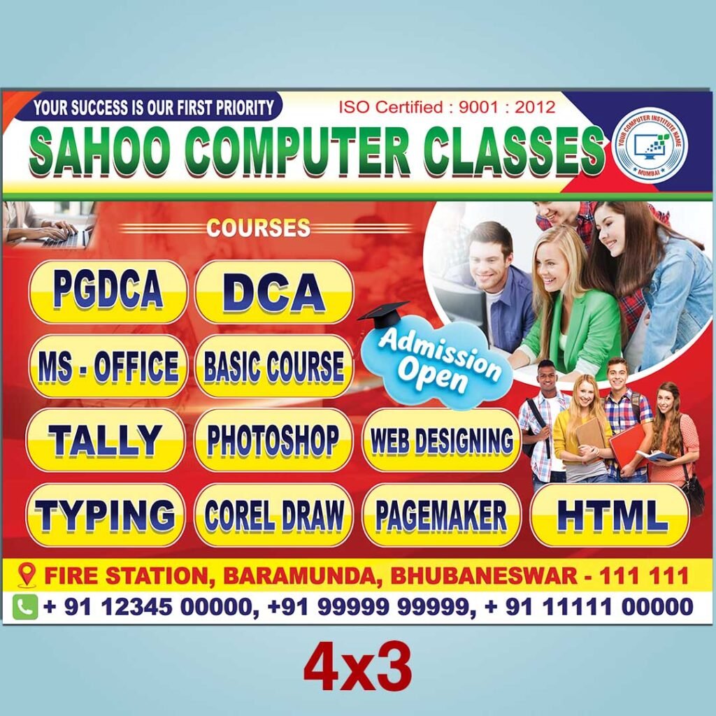 4 Computer Institute Banner PSD » Flex Print Hub
